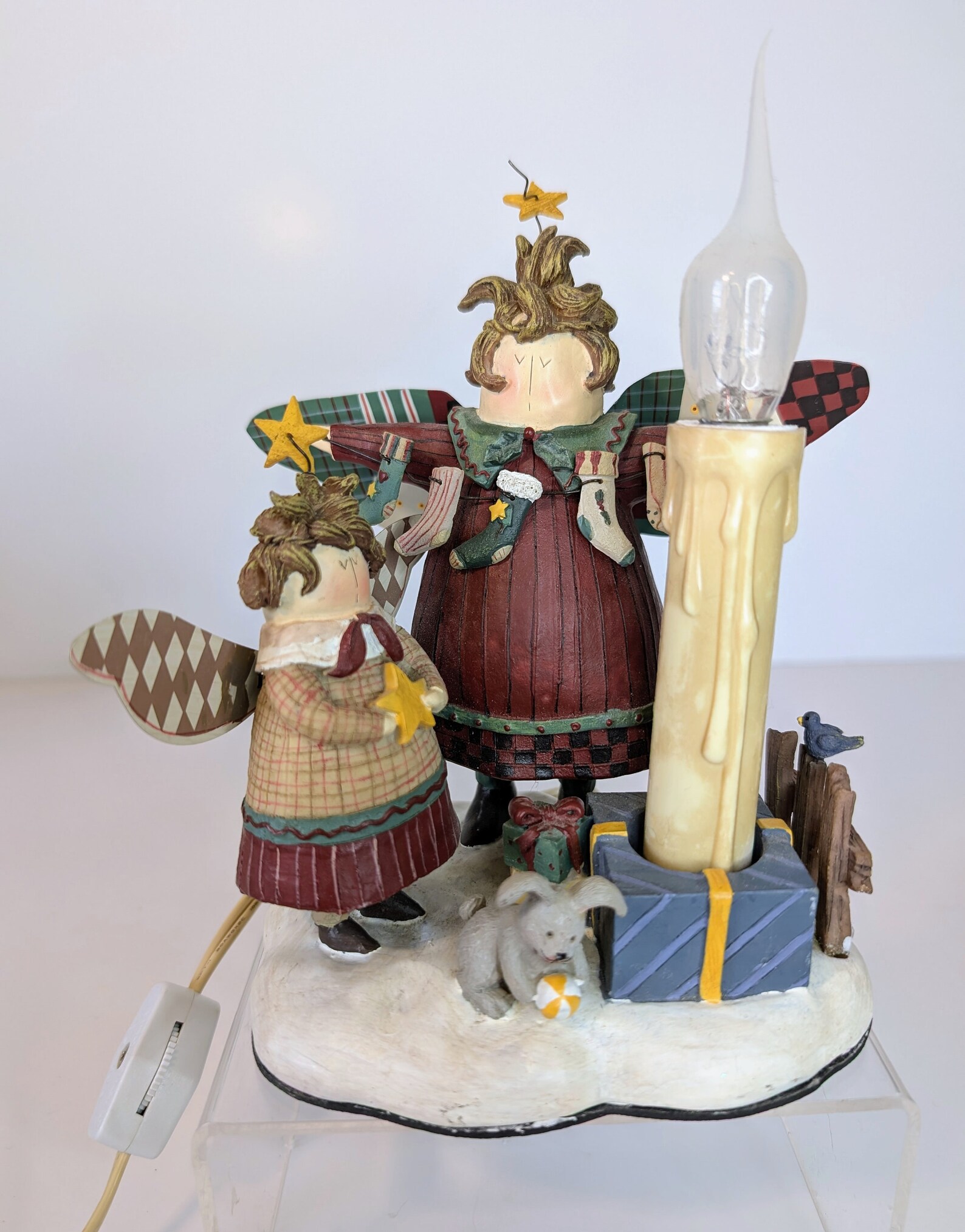Christmas Angles With Lighted Candle / by Crazy Mountain - Etsy