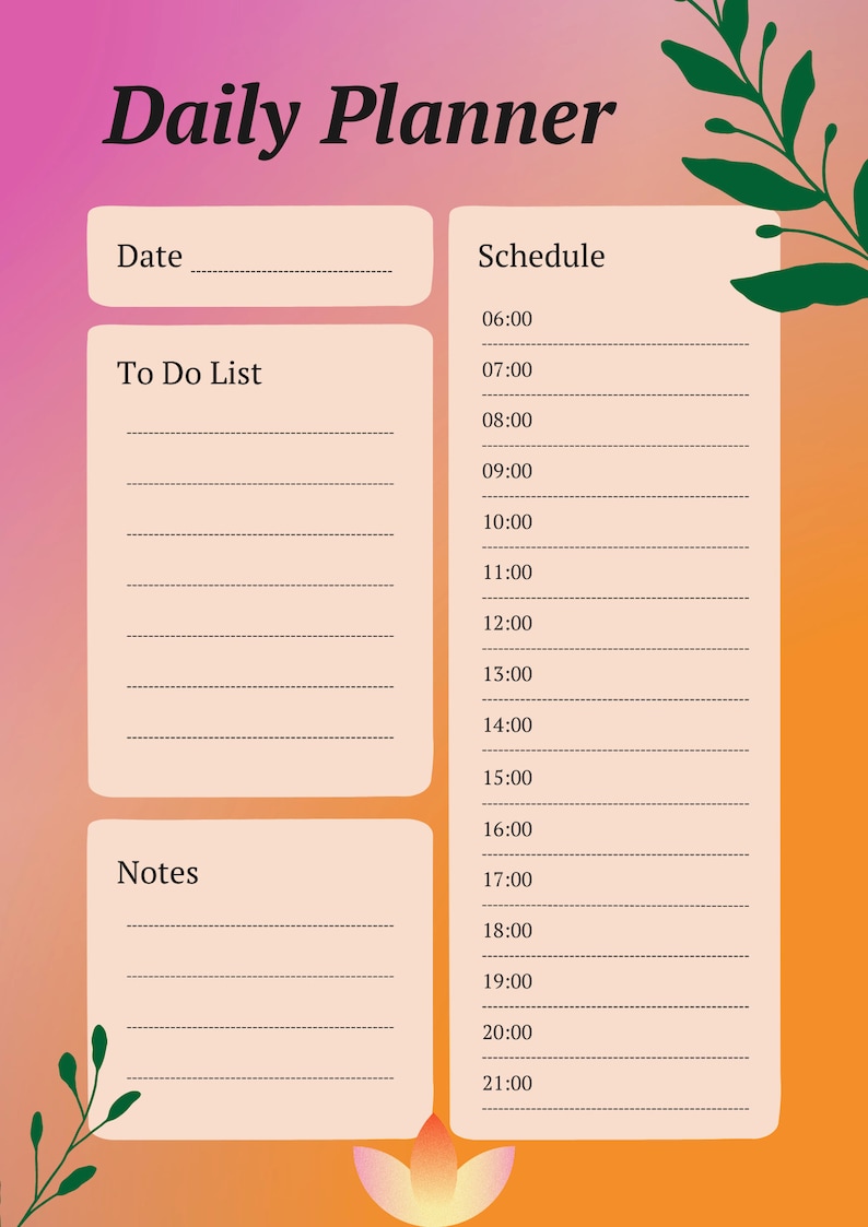 Daily to Do List Printable, Instant Download, Minimal Productivity ...