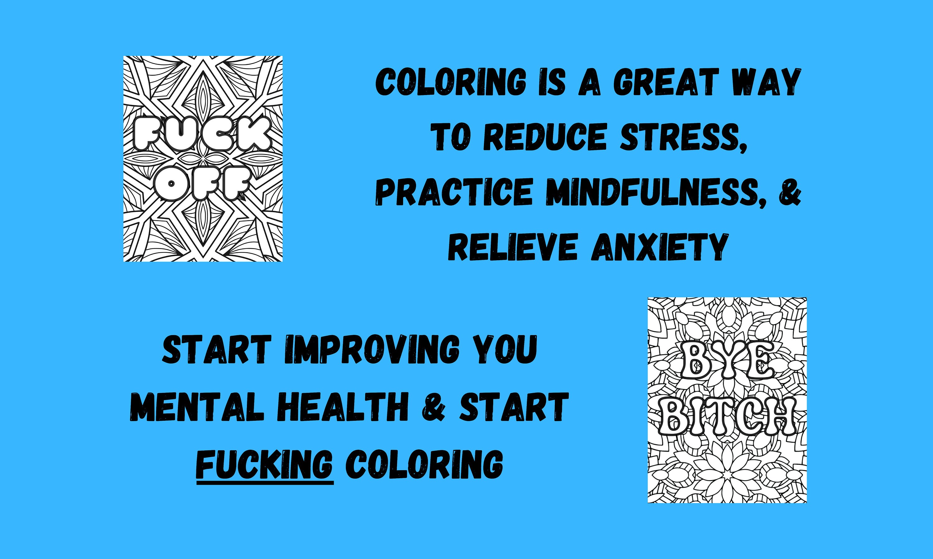 Swear Word Coloring Pages Adult Coloring Page Printable Fuck Off Twat