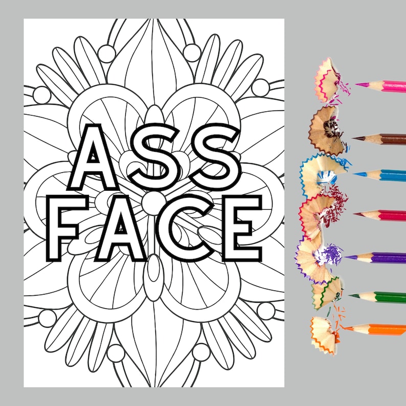 Swear Word Coloring Pages, Adult Coloring Page Printable, Cuss Word ...