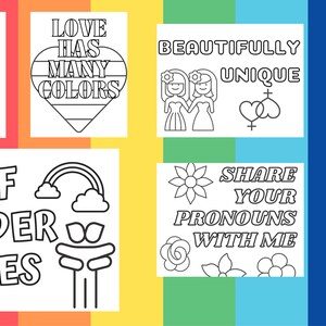 Instant Download LGBTQ Positive Affirmation Coloring Pages for Mental ...