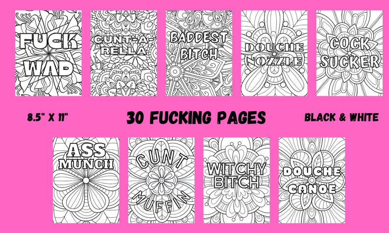 Swear Word Coloring Pages Adult Coloring Page Printable Fuck Off Twat