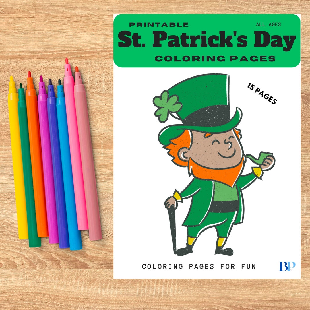 St. Patricks Day Coloring Page Set | St Pattys Day Coloring | Instant ...
