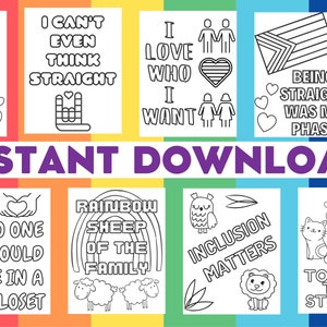 Instant Download LGBTQ Positive Affirmation Coloring Pages for Mental ...