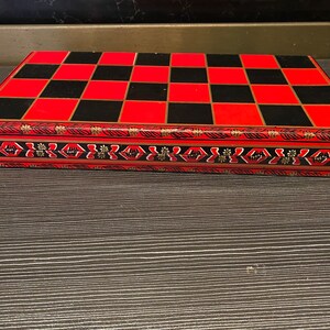 Vintage Ornate Folding Checkers & Backgammon Game Set - Etsy