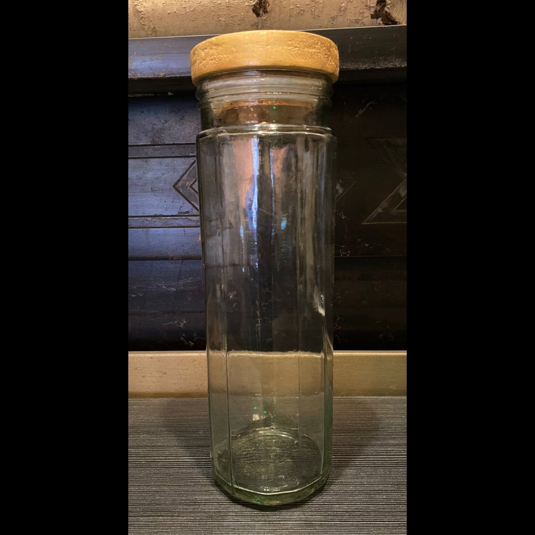 Antique 12 Tall Glass Spaghetti Canister With Wooden Lid - Etsy