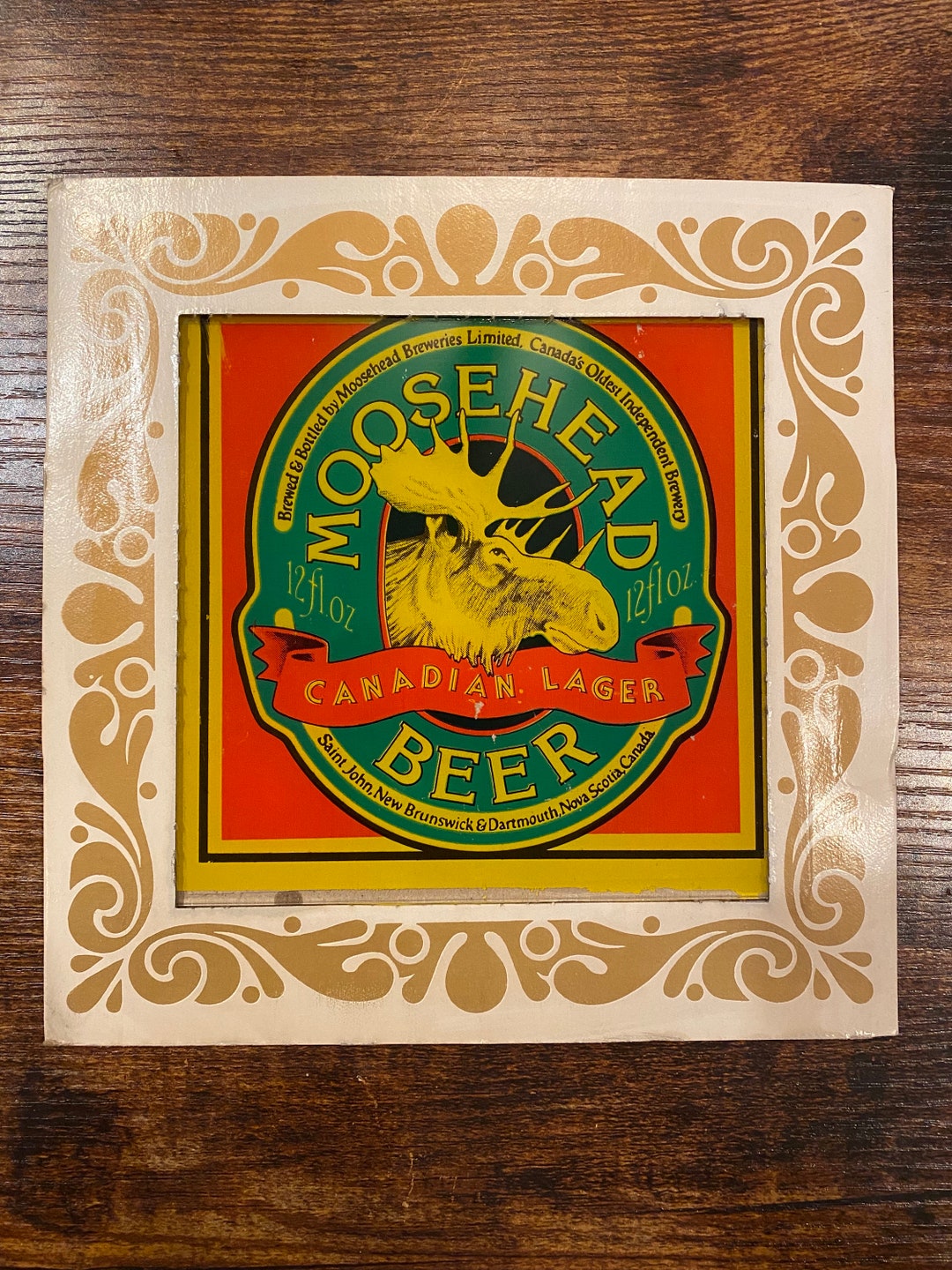 Vintage 8” Square Moosehead Canadian Lager Logo Mirror // Moosehead ...