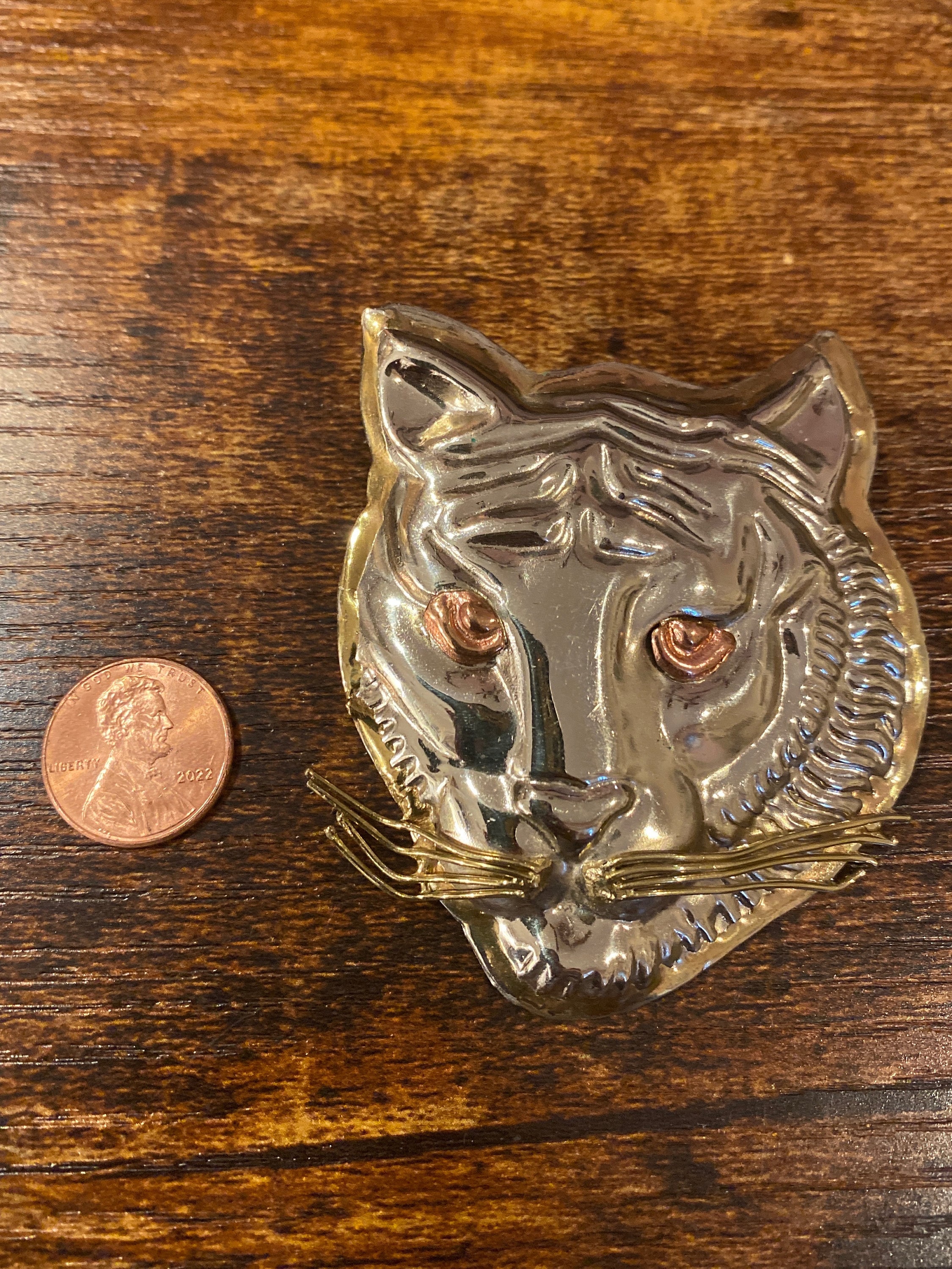 Vintage Metal Tiger Brooch and Pendant - Etsy