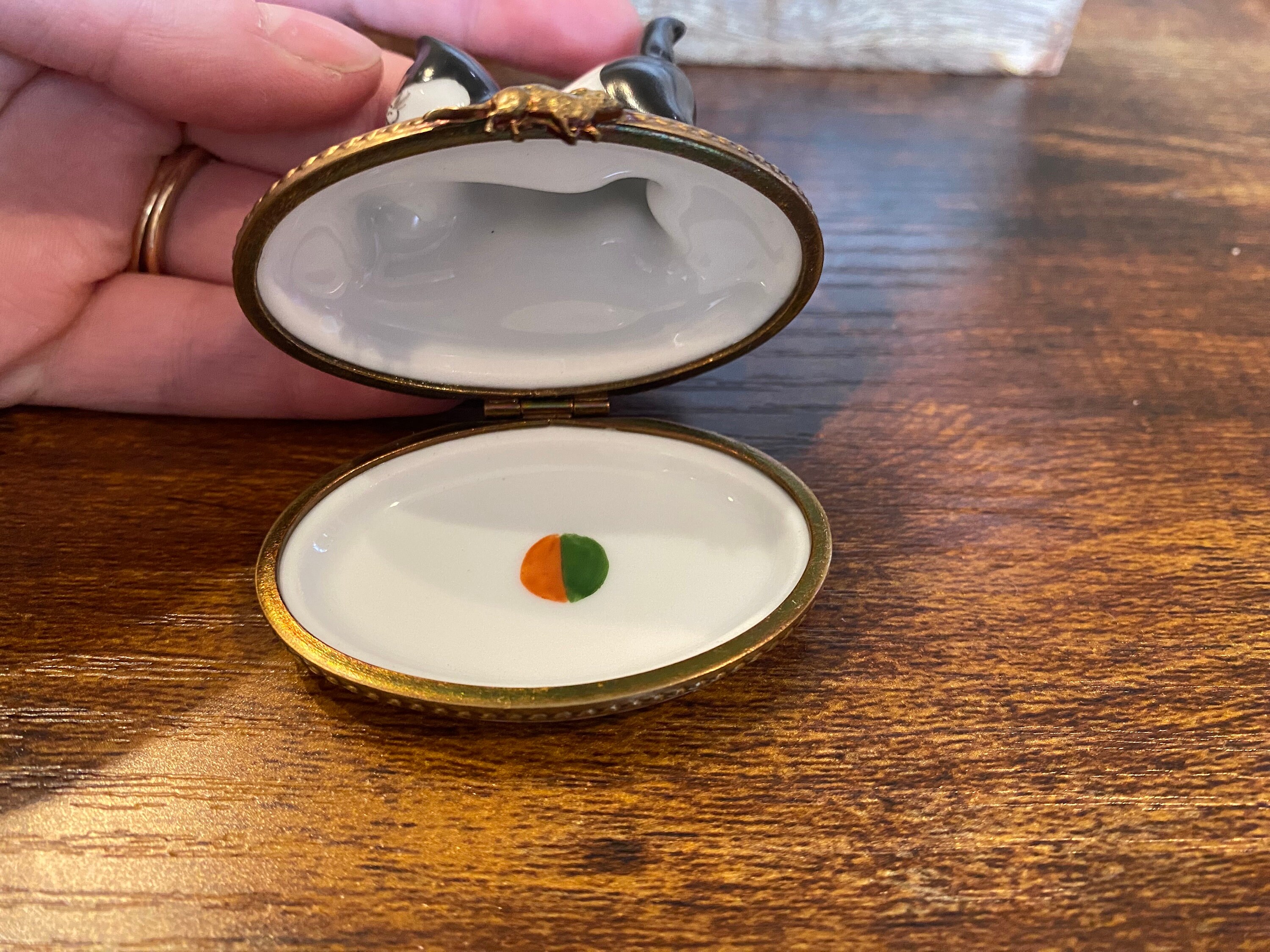 RARE Hand Painted LIMOGES Porcelain Hinged Box Black & White - Etsy