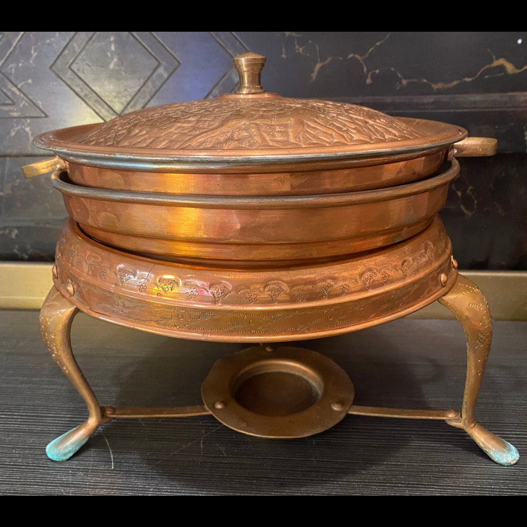 1960’s Ornate Persian Copper Double Boiler Chafing Dish - Etsy