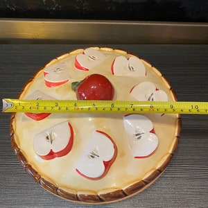 Vintage Over and Back Red Apple Ceramic Covered Pie Dish - Etsy