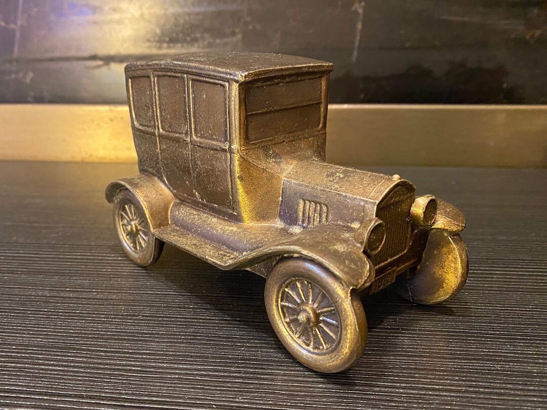 Mid Century Brass Ford Model T Tabletop Statuette Bank - Etsy