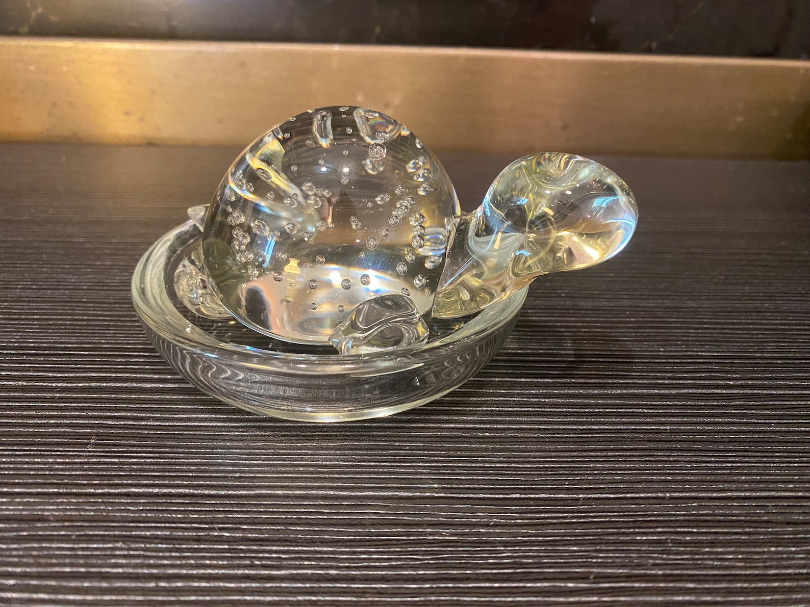 Vintage Clear Glass Turtle in Bowl Paperweight - Etsy