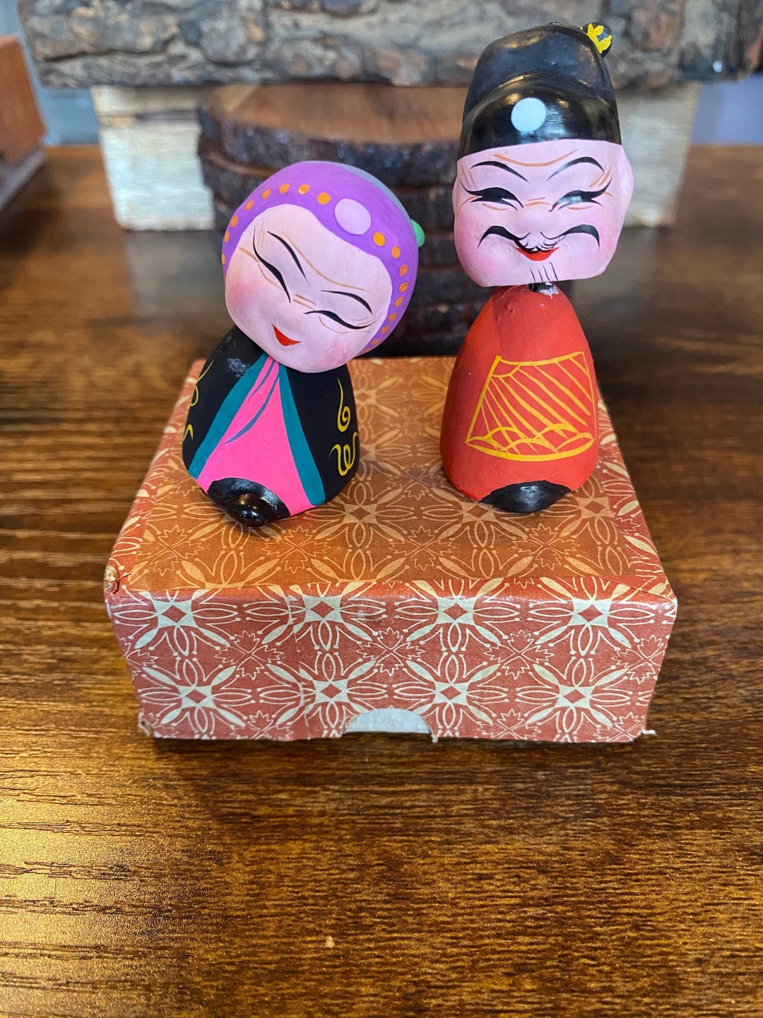 Adorable Pair of Asian Bobbleheads - Etsy