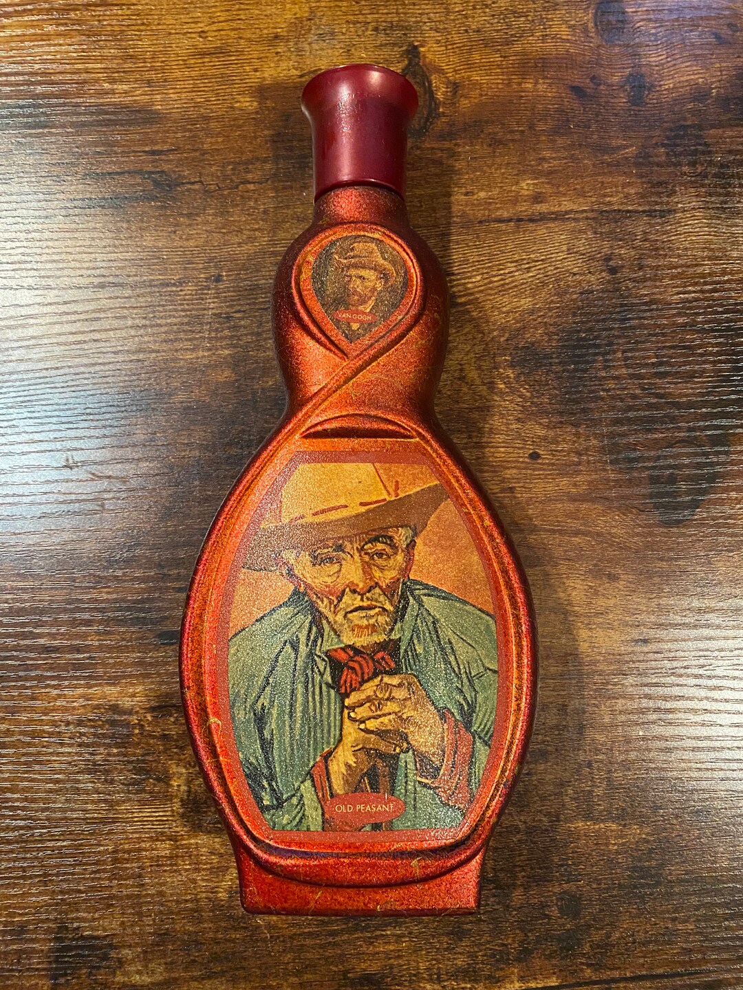 Red Vintage Jim Beam Van Gogh “old Peasant” Collectible Liquor Decanter ...