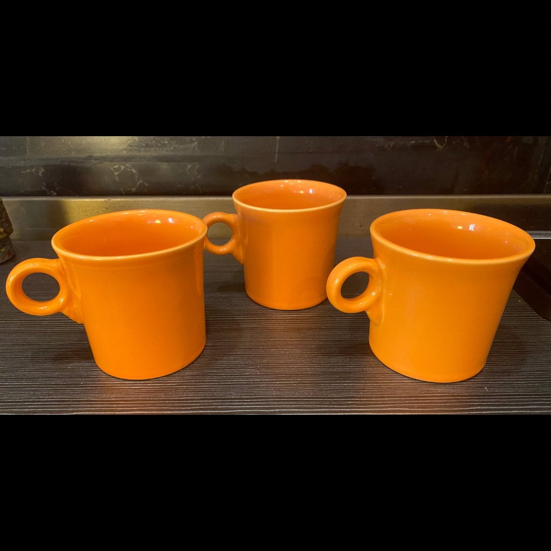 3 Tangerine Fiestaware Coffee Mugs - Etsy