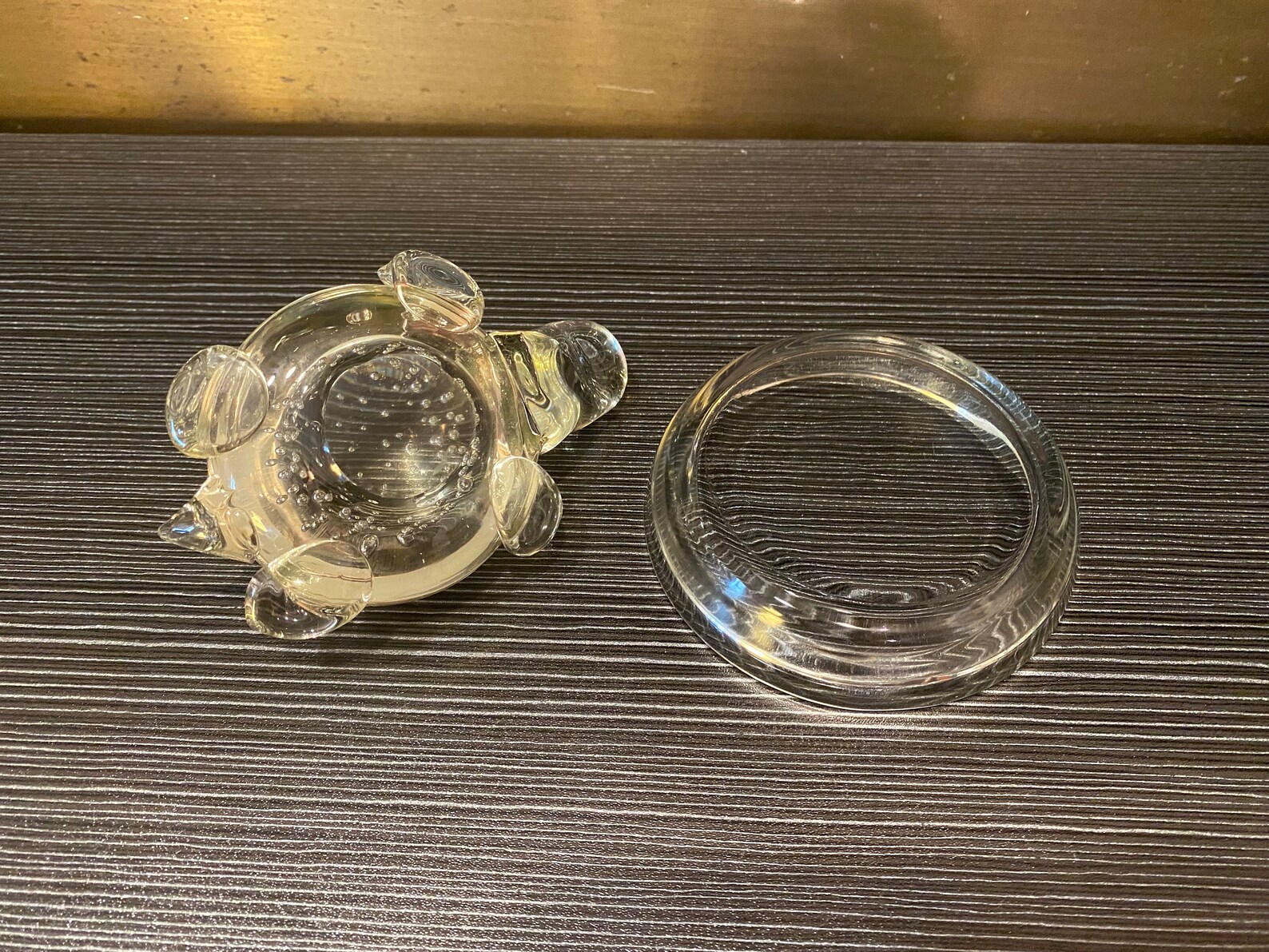 Vintage Clear Glass Turtle in Bowl Paperweight - Etsy