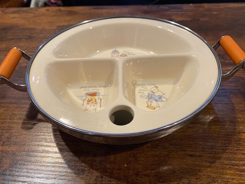 1940’s Three Little Pigs Divided Baby Food Server With Warming Tray - Etsy