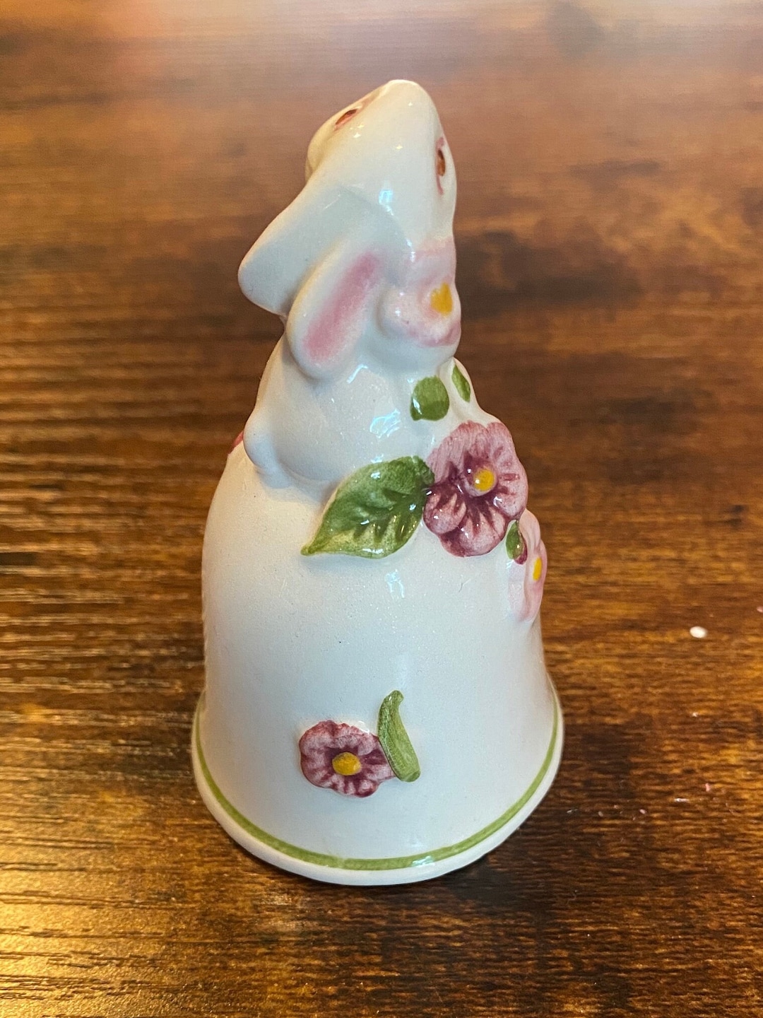 1984 Avon Porcelain White Rabbit Bell With Pink Flowers - Etsy