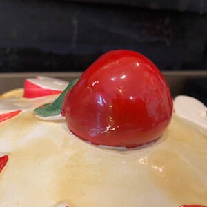 Vintage Over and Back Red Apple Ceramic Covered Pie Dish - Etsy