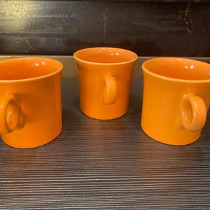 3 Tangerine Fiestaware Coffee Mugs - Etsy