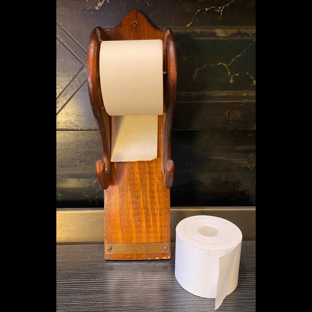 Vintage Wall-mount Wooden Paper Roll Dispenser - Etsy