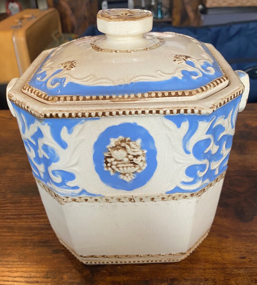 Molded Ceramic French Renaissance Baby Blue Kitchen Cookie Jar - Etsy