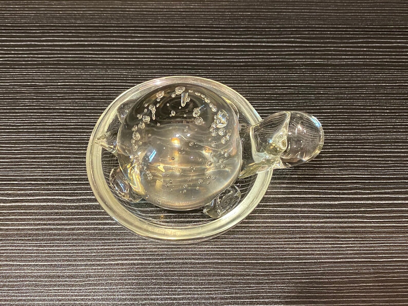 Vintage Clear Glass Turtle in Bowl Paperweight - Etsy