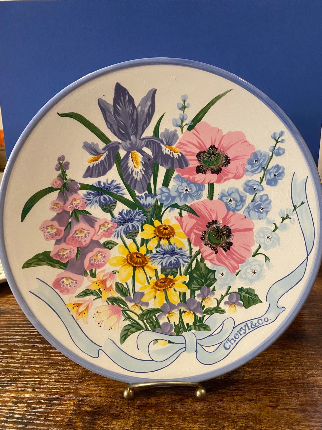 Vintage Cheryl&co Collectible Floral Plate - Etsy UK