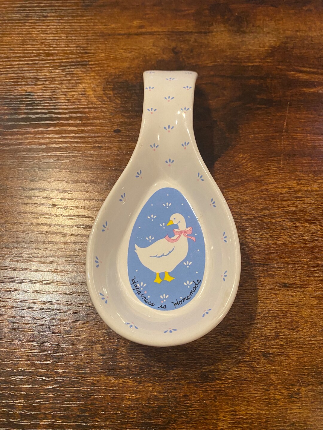 1989 W.A. happiness is Homemade Mother Goose Spoon Rest - Etsy