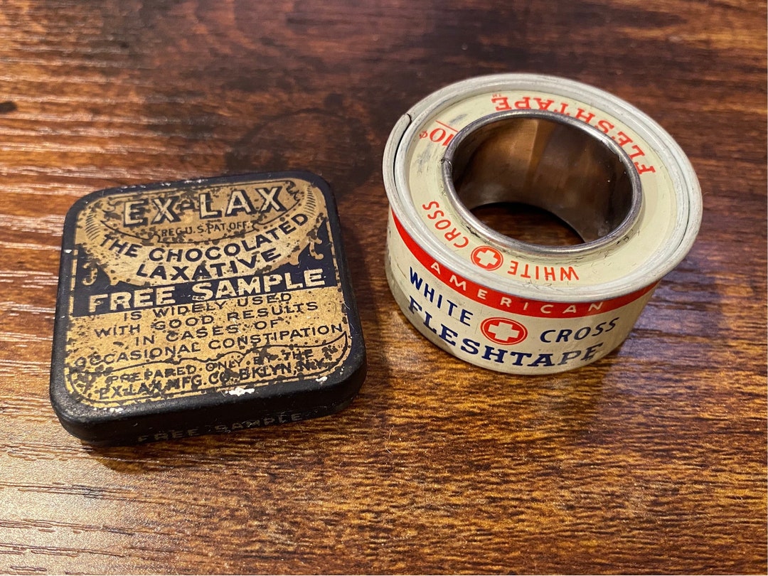 2 Vintage Medicine Cabinet Tins: Ex-lax & American White Cross - Etsy