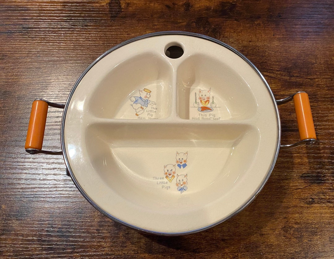 1940’s Three Little Pigs Divided Baby Food Server With Warming Tray - Etsy