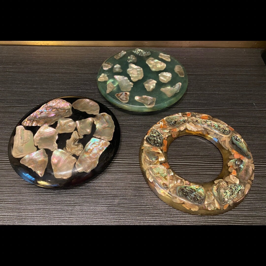 MCM Abalone & Lucite Kitchen Trivets — Set of 3 - Etsy