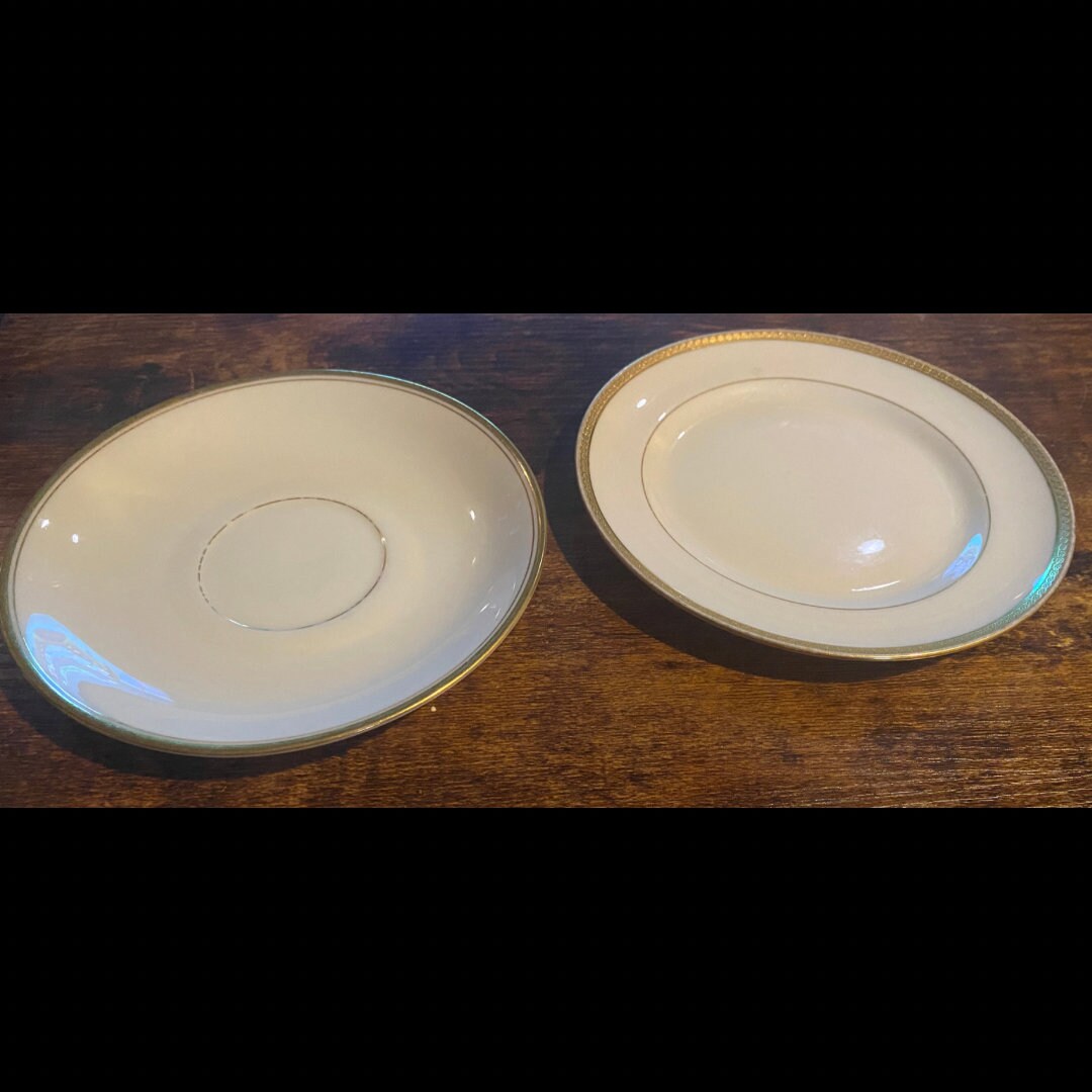 2 Vintage Tiffany & Co. Lenox China Gold Trim Saucers - Etsy