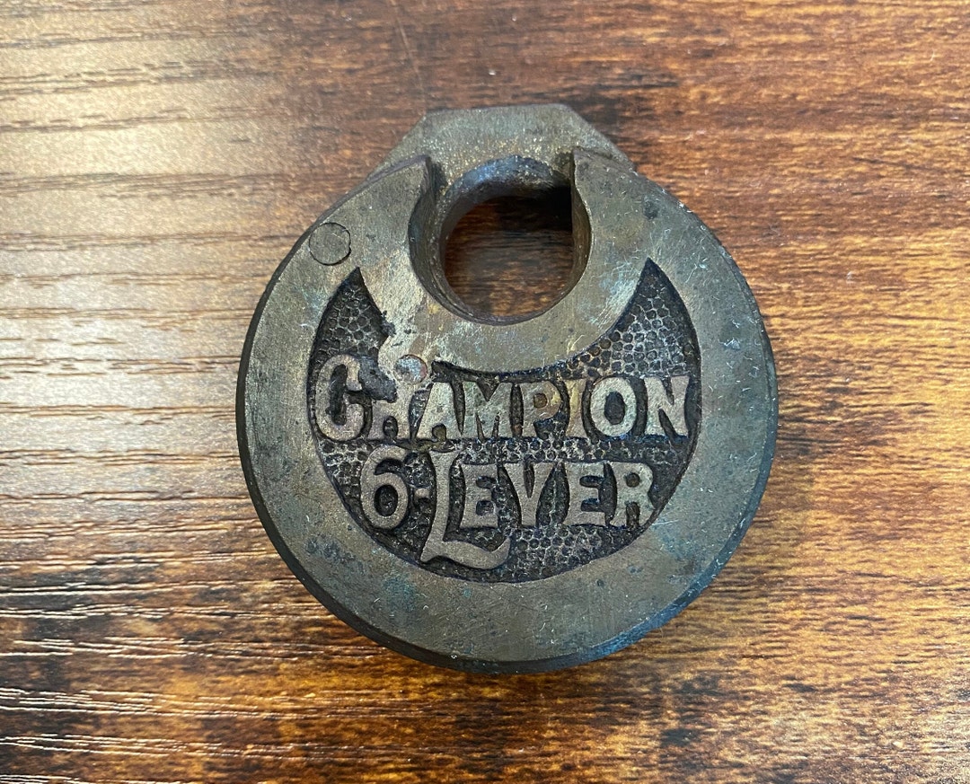 Antique Champion 6-lever Padlock (no Key!) - Etsy