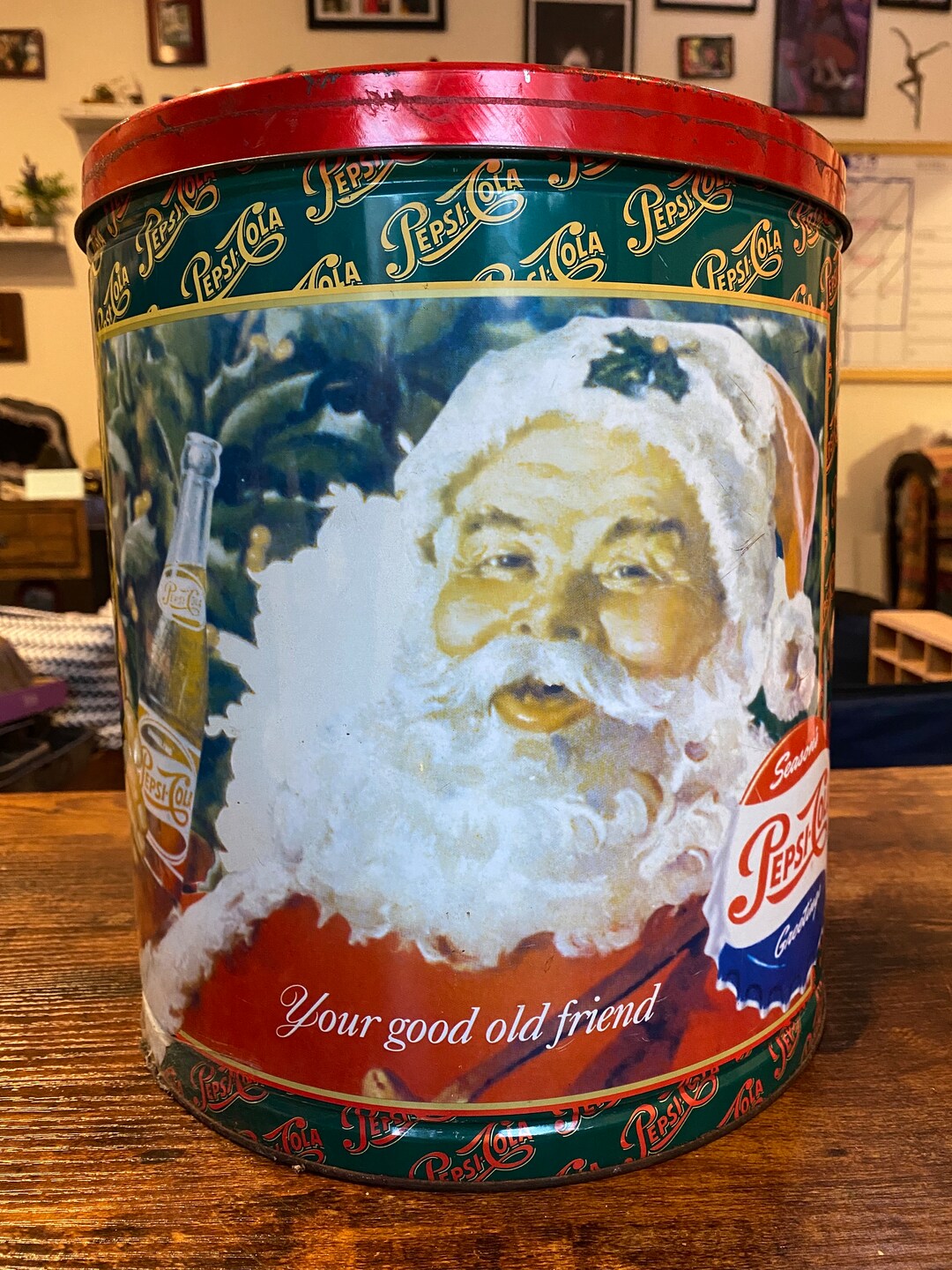 1990’s Pepsi-cola Santa Claus Christmas Popcorn Tin - Etsy