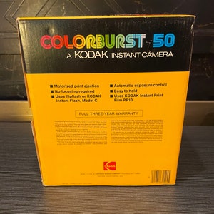 1970s Kodak Colorburst 50 Instant Camera NEW IN BOX - Etsy