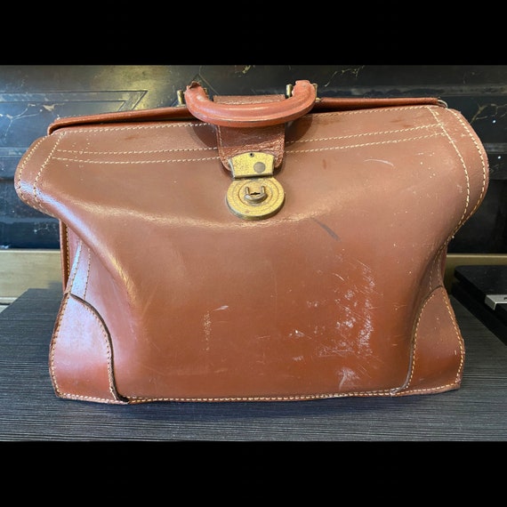 Antique Brown Split Cowhide Leather Doctor’s Bag - Gem