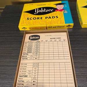 2 Vintage Yahtzee Score Sheet Pads in Original Boxes - Etsy
