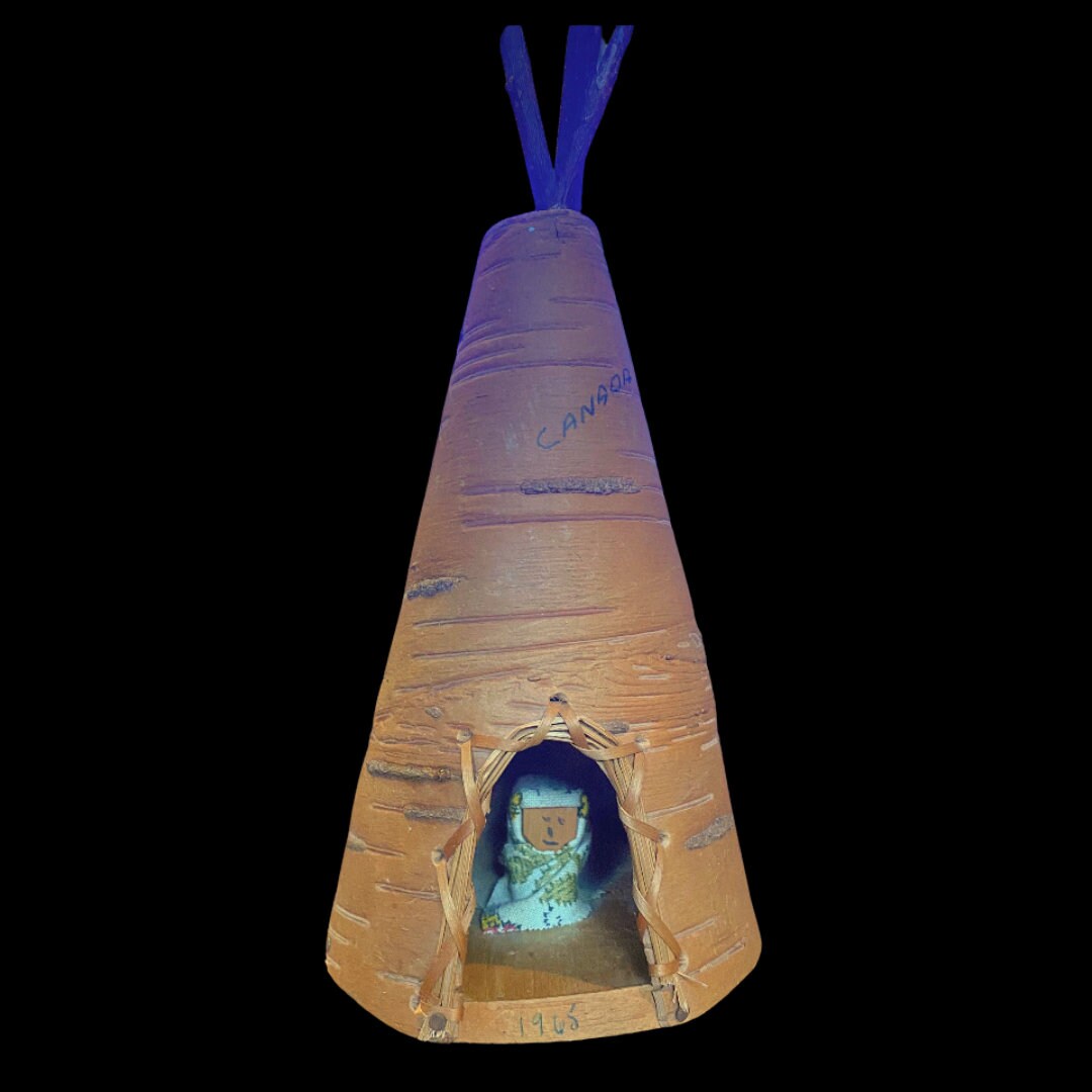 Handmade Vintage Birch Bark Teepee Tabletop Decor - Etsy