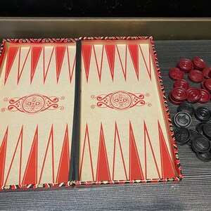 Vintage Ornate Folding Checkers & Backgammon Game Set - Etsy
