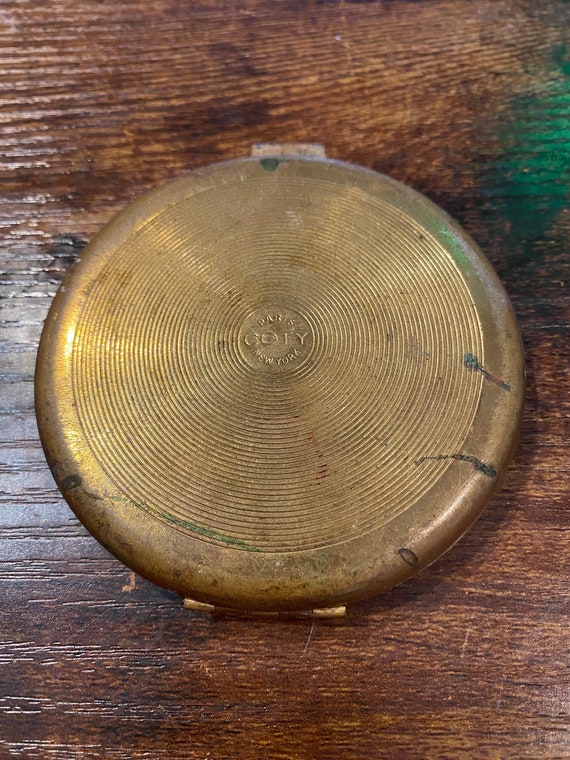 1950’s Brass Coty Compact Mirror - Gem