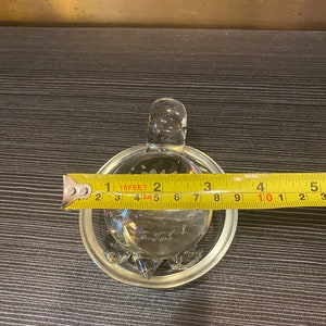 Vintage Clear Glass Turtle in Bowl Paperweight - Etsy