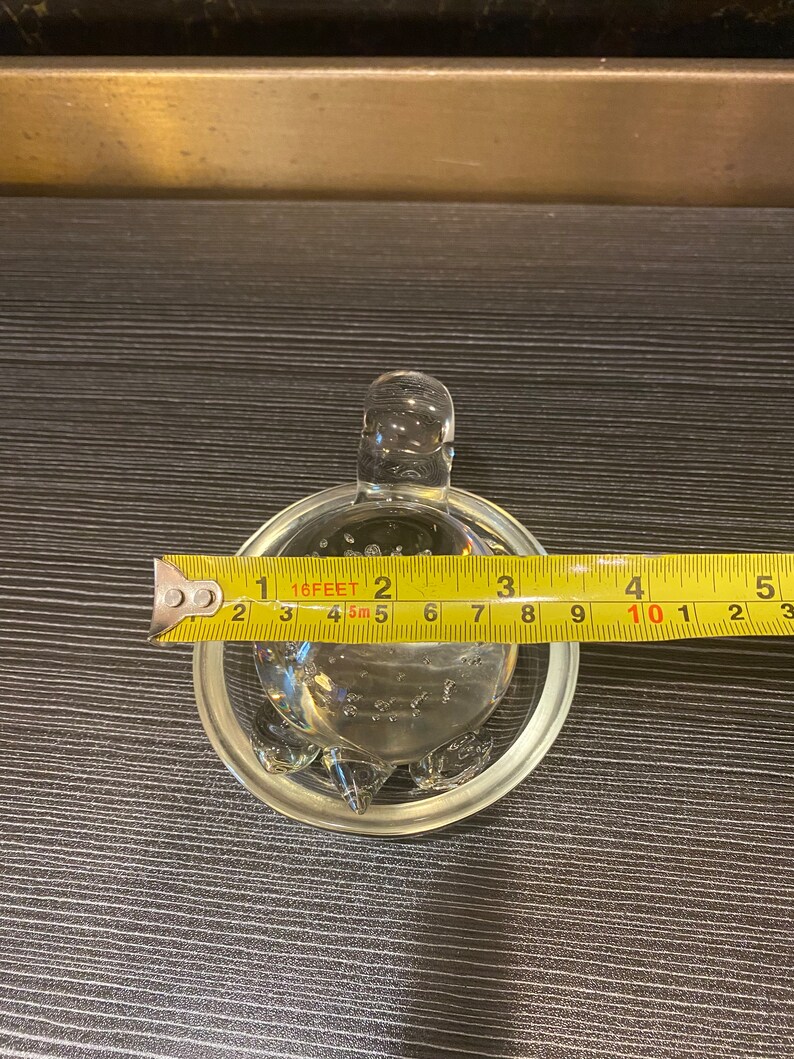 Vintage Clear Glass Turtle in Bowl Paperweight - Etsy