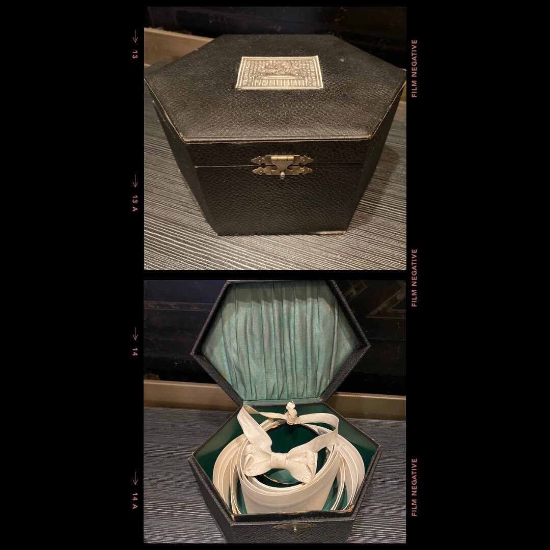 1890s Leather Hexagonal Collar Box FULL of Victorian Collars & Cuffs - Etsy