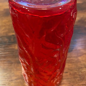 Vintage Red Hand-blown Crinkle Glass Tumbler - Etsy