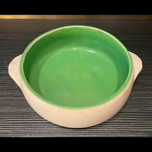 Vintage Mccoy Pottery Green & White Double-handled Dish - Etsy