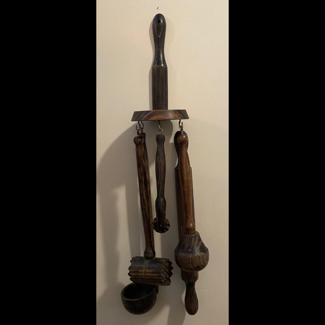 Vintage Wall-hanging Wooden Kitchen Utensil Wind Chime - Etsy