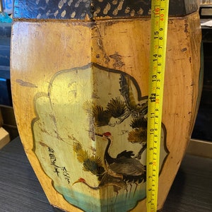 RARE Antique Handpainted Chinese Wooden Rice Barrel - Etsy