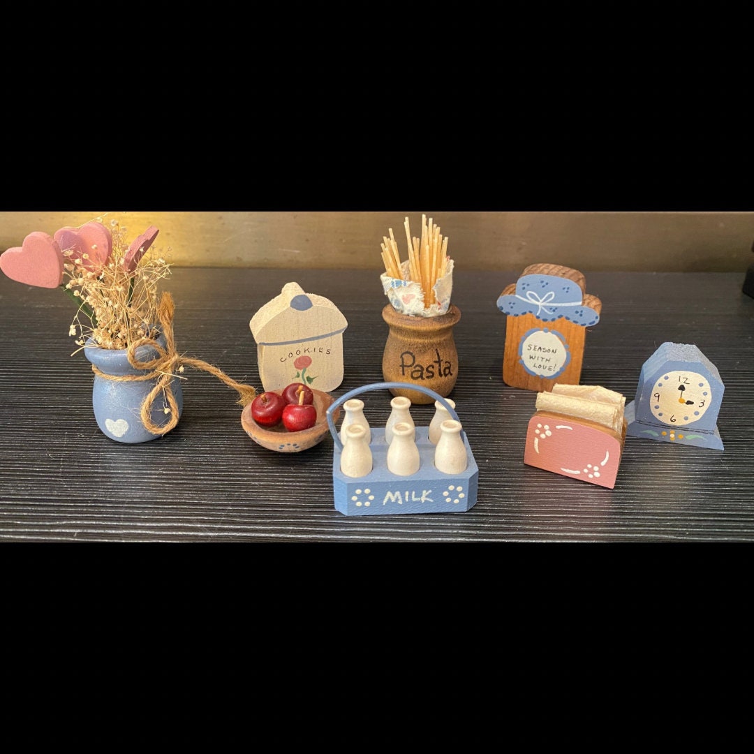 Vintage Handmade Wooden Miniature Baking Supplies - Etsy